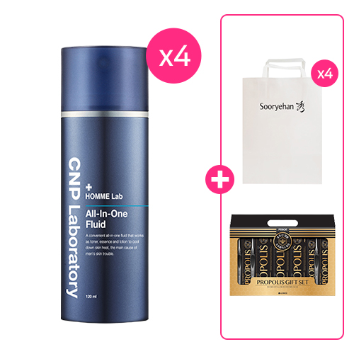 [23추석]★4개묶음★ CNP 옴므랩 올인원 플루이드 120ml +(증정)프로폴리스 기프트세트 1개+쇼핑백 | LG생활건강 가족몰