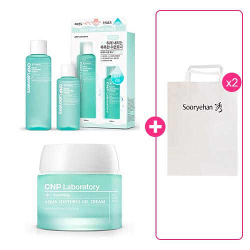 [24설] CNP 아쿠아 수딩 토너기획+프레쉬 젤크림 80ml+(증정)쇼핑백 | LG생활건강 가족몰