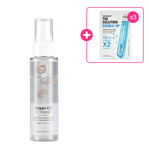 더페이스샵 오일광채 수분미스트 80ml +(증정)더솔루션더블업 수분마스크시트 3매 | LG생활건강 가족몰