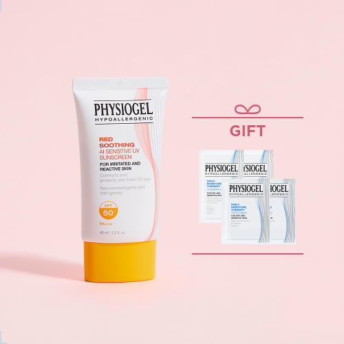 피지오겔 레드수딩 AI UV 선크림 40ml 혼합자차 (SPF 50+, PA+++) +(증정) DMT 크림 5ML * 4개 | LG생활건강 가족몰